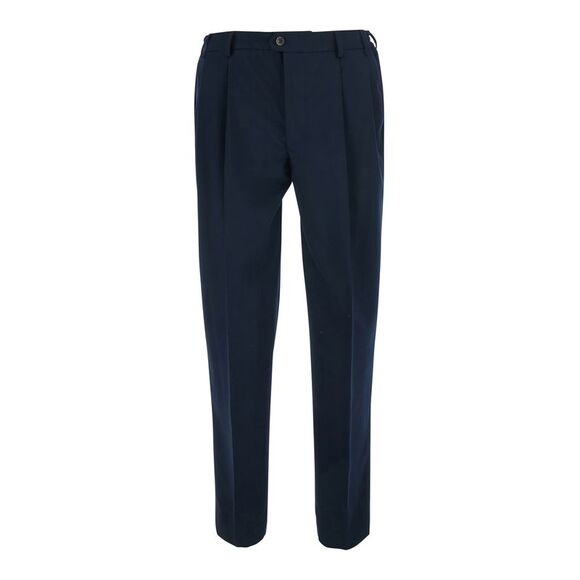 LEPLAIN | Pants | Leplain Men Blue Pants With Front Pleats And Belt ...